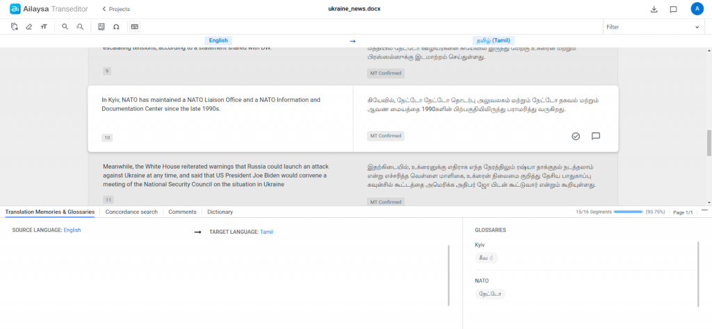 Using assets in Transeditor – Ailaysa – Help center