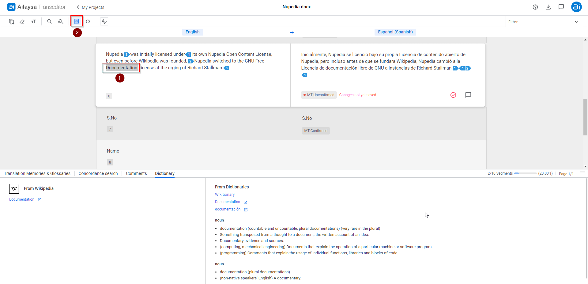 How to use Dictionaries and References? – Ailaysa – Help center